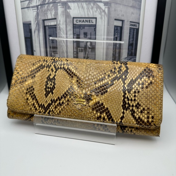 Prada | Bags | Prada Python Skin Long Wallet | Poshmark